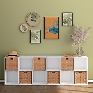 NewBeth Wooden 6 Cube Storage Organizer with Closed Back Panel,White Cube Shelf Heavy Duty Cubby Storage Organizer with Compartments for Living,Display Shelf,Shelf,Bookshelf