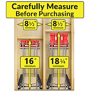 LYNK PROFESSIONAL® Élite™ Pull Out Spice Rack Organizer for Inside Kitchen Cabinets - 6"x21" - Slide Out Drawer – Wood/Chrome Sliding Spice Cabinet Organization Shelf Racks - 2 Tier