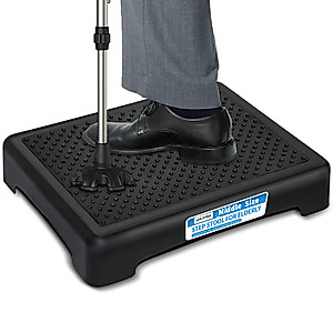 Stepping Stool for Adults & Seniors, Heavy Duty Portable One Step Stool Anti Slip Mobility Daily Aids Indoor/Outdoor Wide Safety Platform for Stairs/Kitchen/Bed/SUV Cars, Black