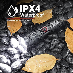 Civikyle Flashlights High Lumens Rechargeable Zoomable 20W 1300LM LED Handheld Flashlight for Camping Essentials Gear Home Emergencies