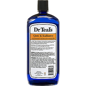 Dr. Teal's Foaming Bath Variety Gift Set (2 Pack, 34oz Ea.) - Soothe & Sleep Lavender, Glow & Radiance Vitamin C and Citrus - Essential Oils Blended with Pure Epsom Salt Relieve Pain & Daily Stress