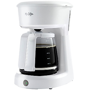 Mr. Coffee 12-Cup Coffee Maker Grab-a-Cup Auto Pause Easy Cleanup White