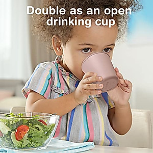 haakaa Jolly Hippo Baby Straw Cup, Food Grade Silicone Baby Training Sippy Cups for Infant 6+ months, BPA Free First Open Cup&Snack Container for Toddlers, 5oz (Bluestone)