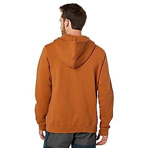 Fjällräven Logo Hoodie for Men Offers a Regular Fit with Long Sleeves, Attached Hood, and Kangaroo Pocket in a Pullover Style Terracotta Brown MD One Size