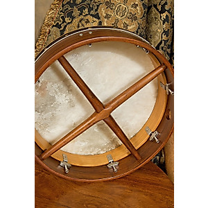 Roosebeck Tunable Sheesham Bodhran, Rosewood, Cross-Bar 14 inches by 3.5 inches