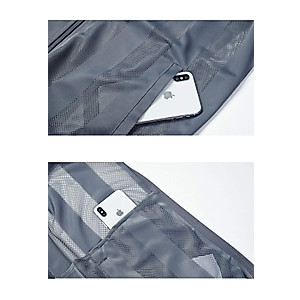 Flygo Men's Summer Stand Collar Lightweight Breathable Mesh Cycling Travel Zip Vest (Large, Black)