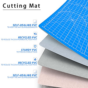 DIYSELF Cutting Mat 8in×6in, Cutting Mats for Crafts, Self Healing Cutting Mat A5, Cutting Mat for Sewing, Fabric Cutting Mat Double Side, Craft Mat for Desktop, Rotating Cutting Mats for Quilting