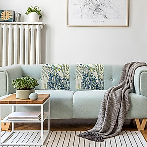 Breling Green Print Linen Elastic Recliner Chair Headrest Covers with Water Resistant Feature (2 Pieces)