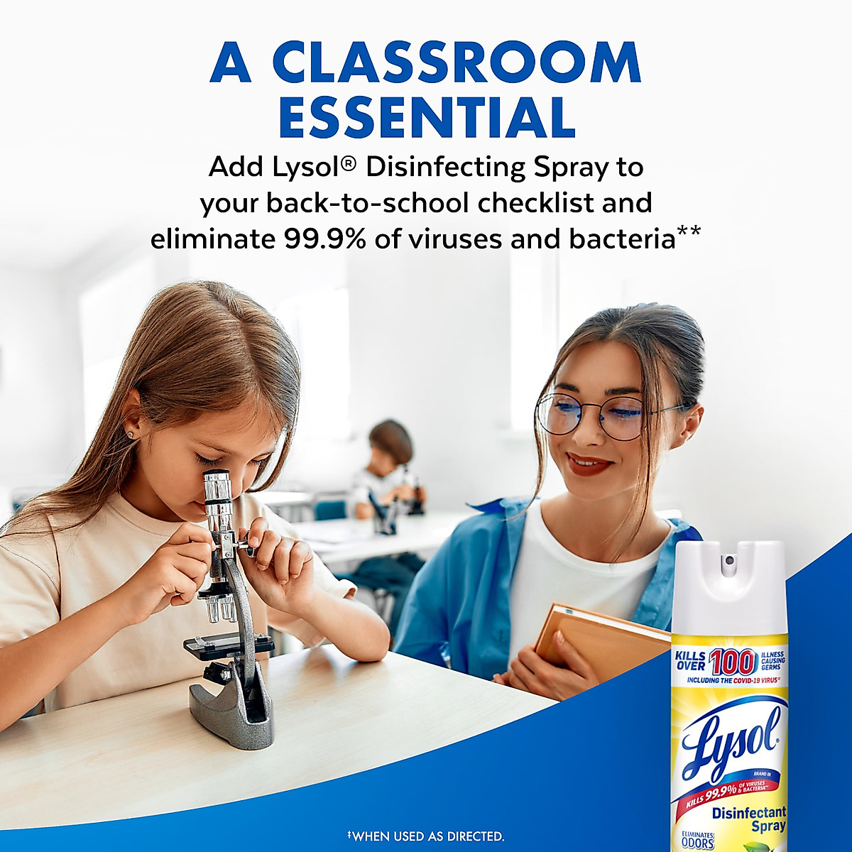 Lysol Disinfectant Spray, Sanitizing and Antibacterial Spray, For Disinfecting and Deodorizing, Lemon Breeze, 19 Fl Oz (Pack of 2), Packaging May Vary