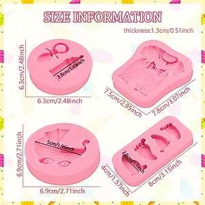 Baby Showers Fondant Molds 4 Pcs, Bottle Stroller Skirt Chocolate Cake Decoration Silicone Mold for DIY Candy Sugar Craft, Cookies, Marzipan, Flower Paste, Dough, Resin, Clay