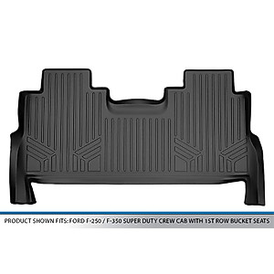 MAXLINER Floor Mats 2nd Row Liner Black for 2017-2021 Ford F-250 / F-350 Super Duty Crew Cab with 1st Row Bucket Seats