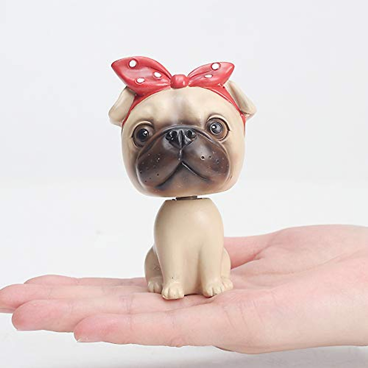 Bobbleheads Pug, Cute Car Dashboard Bobble Head Dog Decoration Funny Shaking Head Animal Puppy Decor