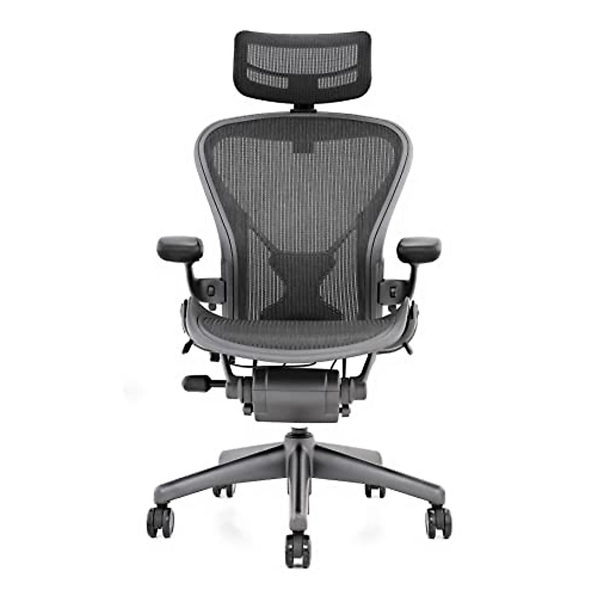 Aeron Chair by Herman Miller - Highly Adjustable Graphite Frame - with PostureFit - Carbon Classic (Medium)