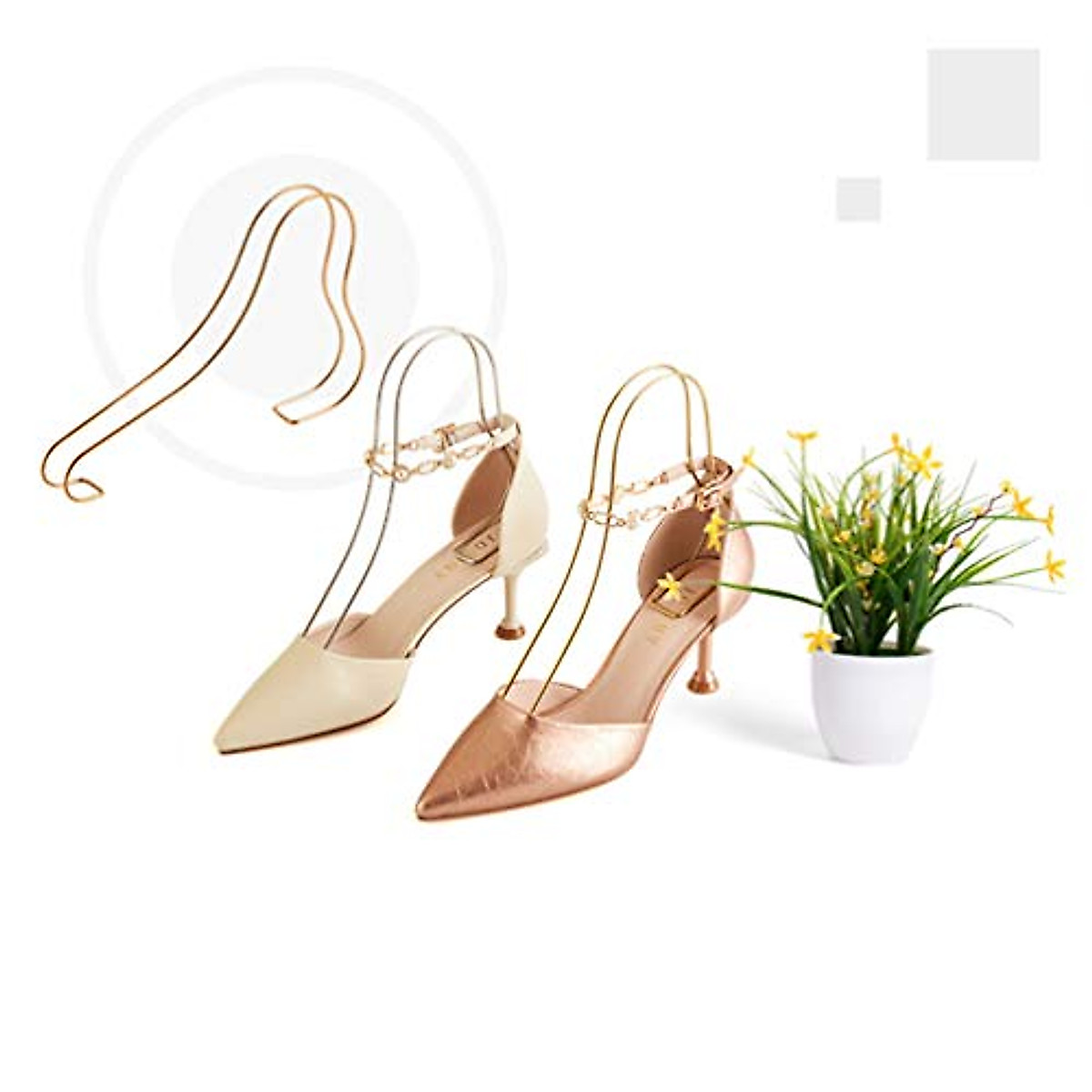 Happyyami Shoe Display Stand 2PCS Stainless Steel High Heel Shoe Display Stand Sandal Shoes Display Shoes Supporter Forms Inserts Shaper Forms Inserts Trees for Women Sandals Shoe Form Inserts