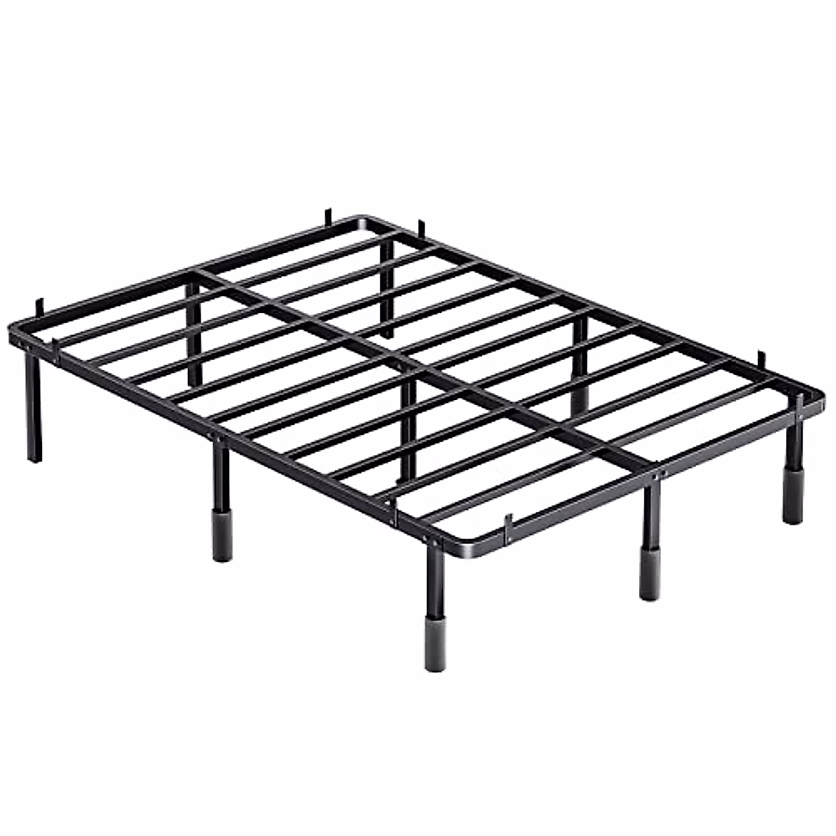 Marsail Queen Size Bed Frame, 14-Inch High Platform Bed with Steel Slat Support, Mattress Stoppers & Rounded Corners, Heavy-Duty Metal Platform, 1600 lbs Max Weight, No Box Spring Needed, MSBFQ02