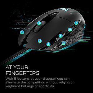 Acer Predator Cestus 315 Gaming Mouse with PixArt Sensor, Adjustable DPI & 8 Buttons Including Burst Fire