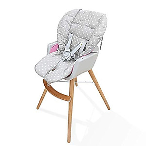 Twoworld High Chair Cushion, Large Thickening Baby High Chair Seat Cushion Liner Mat Pad Cover Breathable Suitable for All Kinds of Baby Dining Chairs (Fashion Gray Star)