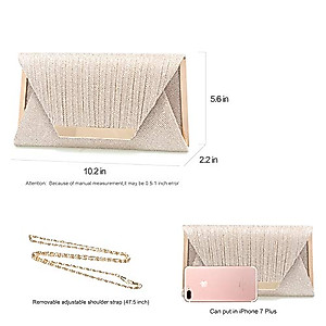 clutches for women evening bag purses and handbags evening clutch purs Silver clutch purses for women(Champagne)