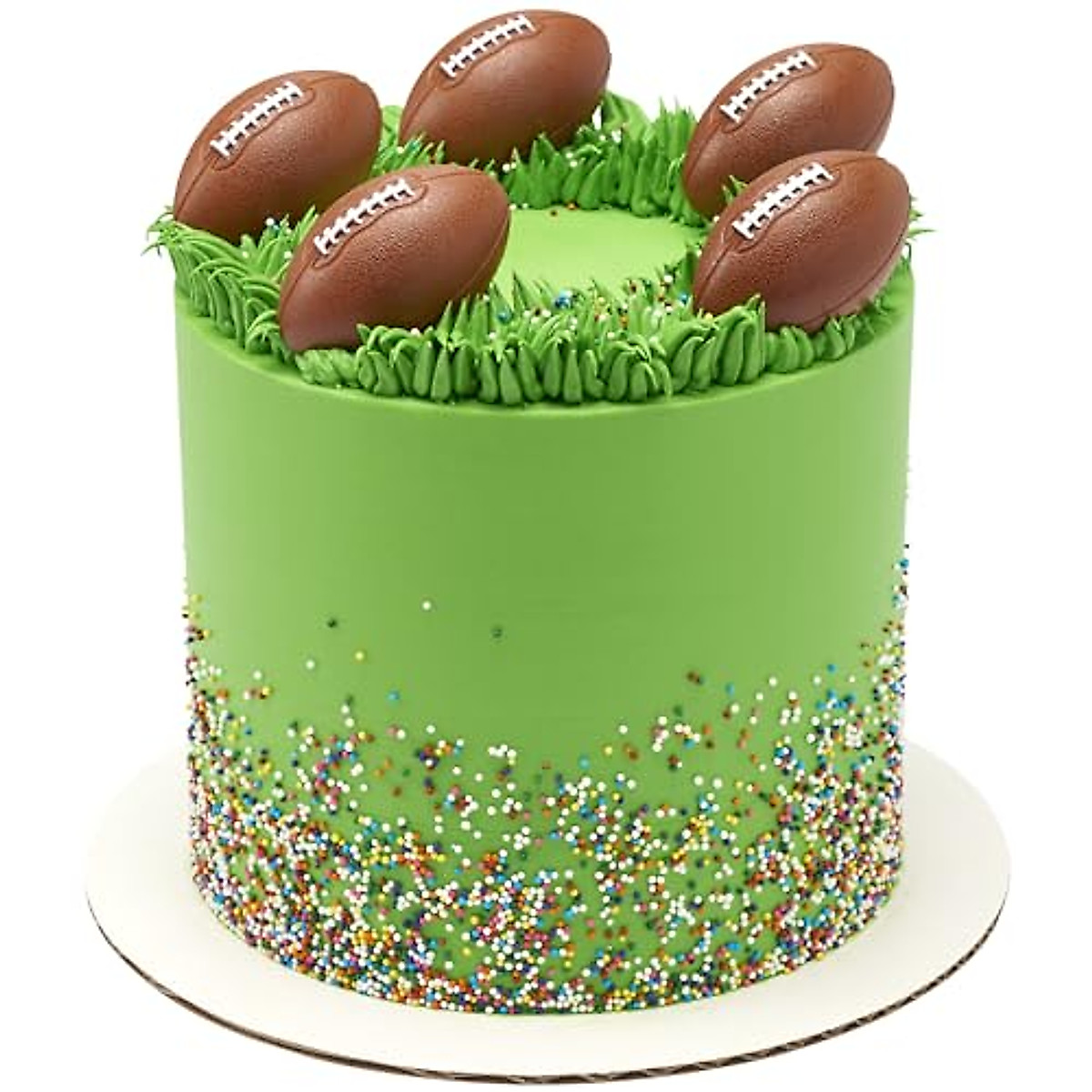 DECOPAC 3D Football Rings, Cupcake Decorations, Food Safe Cake Toppers – 24 Pack, Multicolor