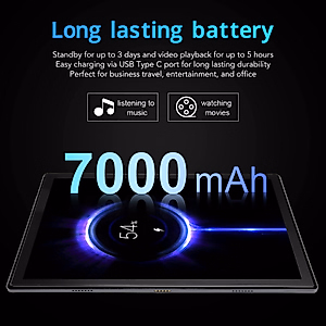 Tablet 10 Inch for Android 12.0, 4G LTE Tablets, 6GB RAM 128GB ROM, 512GB Expand, Octa Core, 8MP+16MP, Dual SIM, FHD 1920x1200, BT5.0, 7000mAh Fast Charge, 5G WiFi (Iron Gray)