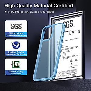 Alphex 8 Colors for iPhone 14 Pro Max Case, 12FT Military Grade Drop Protection, Silky & Non-Greasy Feel, Pocket Friendly, Thin Slim Phone Cover for Men Women 6.7 Inch (8 Colors) - Sierra Blue