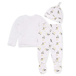 Burt's Bees Baby Unisex Baby Take Me Home Set, 3-piece Top, Pant, and Hat Bundle, 100% Organic Cotton Layette Set, Special Delivery, 9 Months US