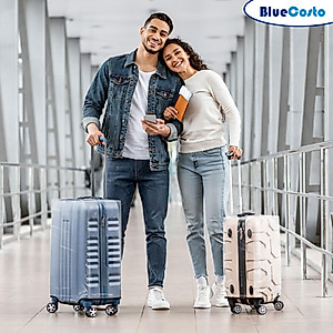 BlueCosto Luggage Cover for Suitcase - 24" Clear PVC Luggage Protector for 24" - 25" Sized Bags - Premium Travel Accessory for Baggage Protection - Universal Cover w/Hook & Loop Closure