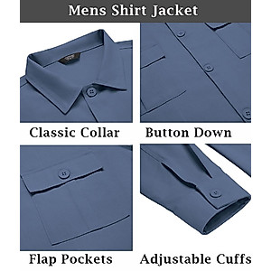 COOFANDY Trucker Jackets for Men Casual Lightweight Overshirt Button Down Shirt Jacket with Pockets