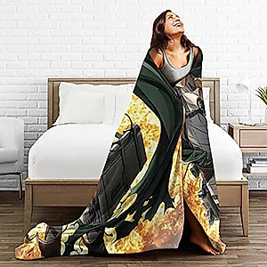 Levi Ackerman Soft and Comfortable Warm Fleece Blankets Beach Blanket Picnic Blankets Throw Blankets (80"x60")