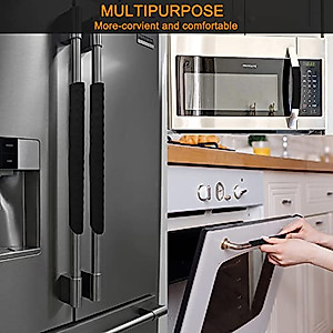 Mofason Refrigerator Door Handle Covers, Keep Appliance Clean for Fridge Microwave Oven Stove Bathroom Freezer Accessories Dishwasher- Your Kitchen Handle Protector (5pcs, Black)