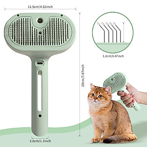 susu & wuwu Spray Cat Brush for Shedding - Water Brush for Cats and Dogs - Pet Hair Removal Comb - Steamy Cat Brush - Sky Blue
