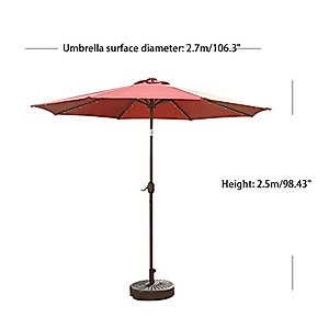Tyoo Terrace Umbrella Light Cordless Parasol String Light Led Umbrella Pole Light Umbrella Outdoor Garden Decoration Applicable to Garden Lawn (Color : Brown)
