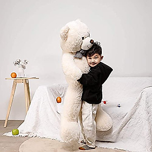 SNOWOLF 1.2M Giant Teddy Bear Plush Toy 4ft Big Cuddly Stuffed Animals Doll Gift for Valentines Kids Girlfriend (Ice Cream, 47 in/120cm)