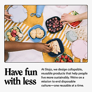 STOJO Collapsible Sandwich Box – Lilac Purple, 24oz - Reusable Food Storage Container - To-Go Travel Silicone Bowl for Hot and Cold Food - for Meal Prep, Lunch, Camping and Hiking - Dishwasher Safe