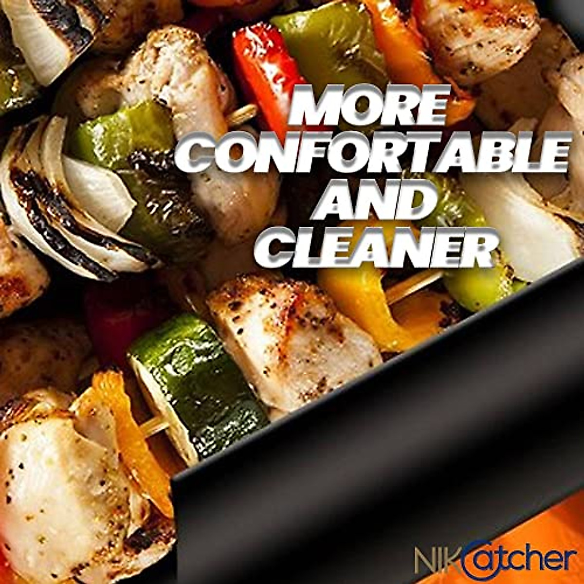 Kingsford Charcoal Lighter Fluid 64Oz with 3Pack NikCatcher Heavy Duty BBQ Grill Mats for Outdoor Grill - Non Stick, Reusable, and Easy to Clean