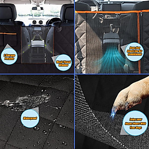 QUYDDC Dog Car Seat Cover 100% Waterproof, Dog Seat Cover with Side Flaps from Scratching, Keeping Car Pristine Clean, Non-Slip Pet Seat Covers, for Car,Trucks Suvs Machine Washable 59" W x 65" L