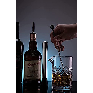 KITESSENSU Bar Spoon, 12 Inches Stainless Steel Cocktail Mixing Spoon With Muddler, Bartender Bar Stirring spoon for Layering, Stirring, Crushed Ice, Spiral Pattern