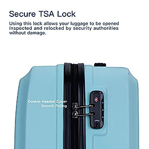 Tripcomp Luggage Sets Wear-Resistance Hardside Lightweight Suitcase Double Spinner Wheels, TSA Lock,Two Hooks, Scratch-resistant Carry-on,3 Piece Set(20inch 24inch 28inch) (Green)