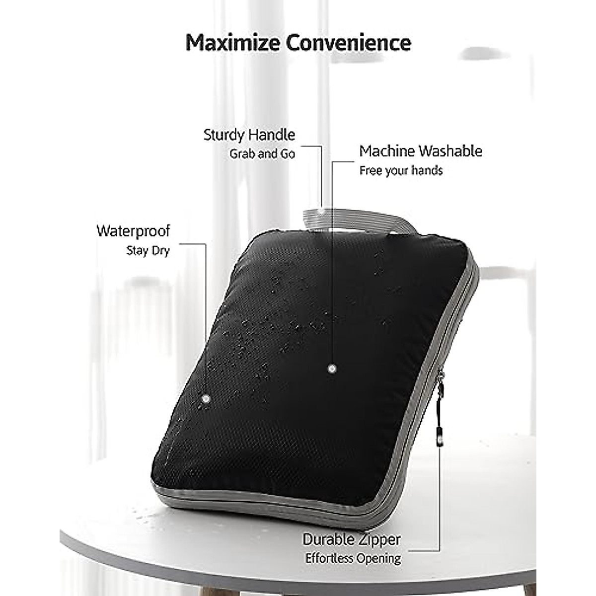 Extra Large Compression Packing Cube, OrgaWise Luggage Organizer Bag 6 Set Expandable, Suitcase Cube Organizer for Travel Essentials