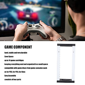 Game Storage Tower for PS5/PS4/Xbox, Wall Mount Video Game Storage Stand 14 CD or Blu-Ray Disks Game Holder Disk Tower