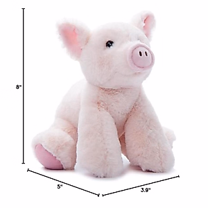 The Petting Zoo Floppy Pig Stuffed Animal Plushie, Gifts for Kids, Wild Onez Wildlife Animals, Pig Plush Toy 9 inches