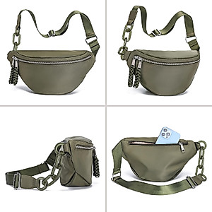 INICAT Fanny Packs for Women,Fashion Waist Packs Crossbody Bum Bag with Adjustable Strap for Travel Sport(Style1-Green)