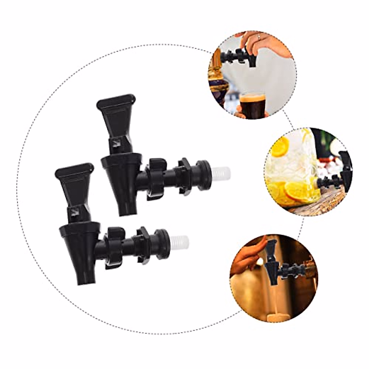 RORPOIR Water Jug Dispenser 2pcs Milk Tea Bucket Faucet Accessories Black Plastic Milk Tea Bucket Brita Water Filter Faucet