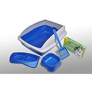 Van Ness Kitten And Cat Starter Kit, 5 Piece Set with High Side Litter Box, Water Bowl, Double Feeder, Litter Scoop, Litter Box Liners