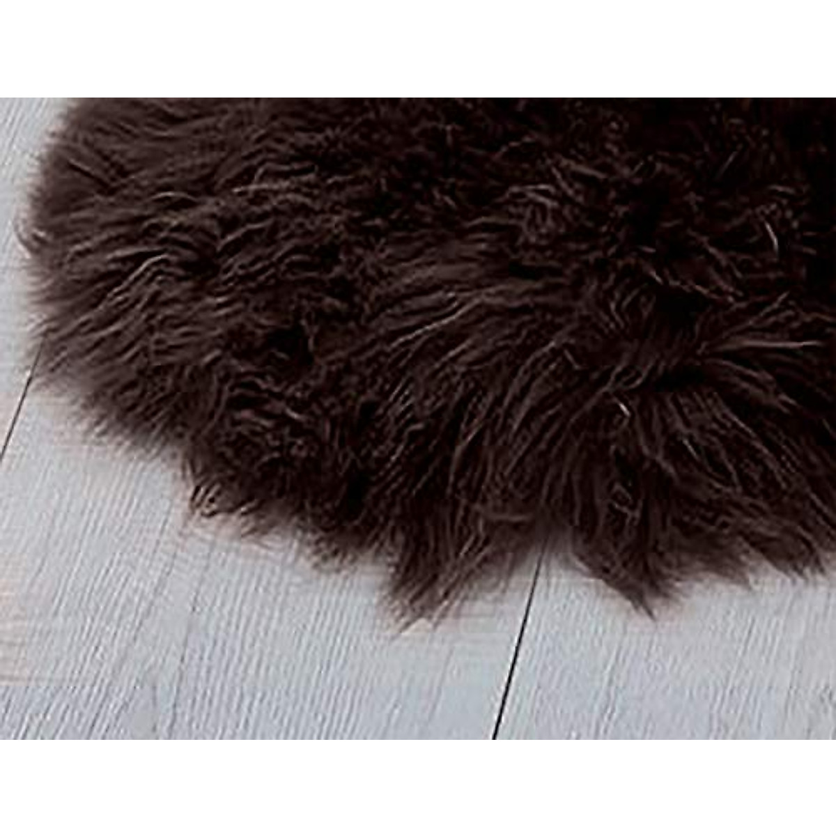 Sheepskin Natural Fluffy Fur Rug Genuine Single Pelt Luxuxry 2 x 3 Brown Sheep Skin Area Rug for Bedroom (24Inch x 36Inch, 60.96cm x 91.44cm)