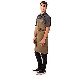 Chef Works Unisex Dorset Bib Apron, Golden Brown, One Size