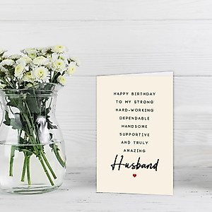 GlightG Sweet Birthday Card Gift for Husband, Romantic Husband Birthday Card from Wife, Thank You Husband Birthday Card, Happy Birthday to My Husband