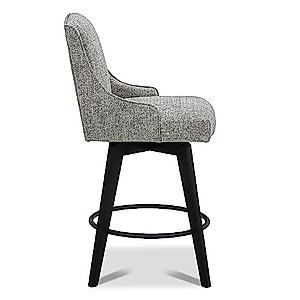 CHITA Counter Height Swivel Barstools, Upholstered Fabric Bar Stools Set of 2, 26" Seat Height, Pebble Grey