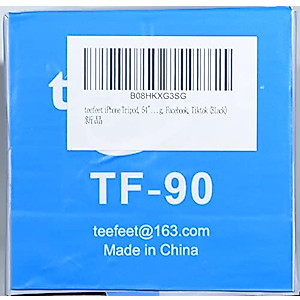 teefeet Phone Tripod, 54 inch Light Travel Tripod, with Mobile Phone Holder Adapter/Remote Shutter/Carry Bag for Selfie, Suitable for Video, Live Broadcast, Video Blog, Tiktok (Black)