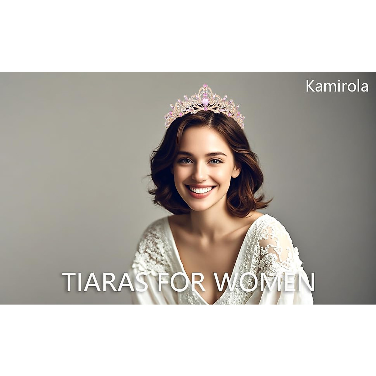 Kamirola Crystal Crowns and Tiaras Headband for Girl or Women Birthday Party Wedding Prom Bridal Christmas Valentine
